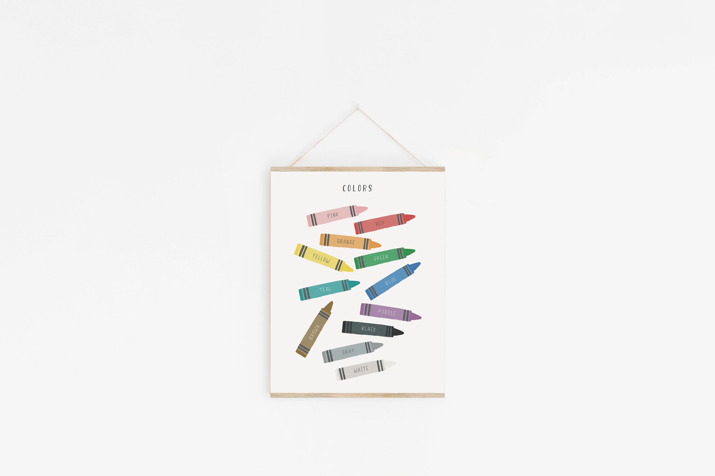 PRINTABLE Colors Poster for Kids Crayons Nursery Educational - Etsy