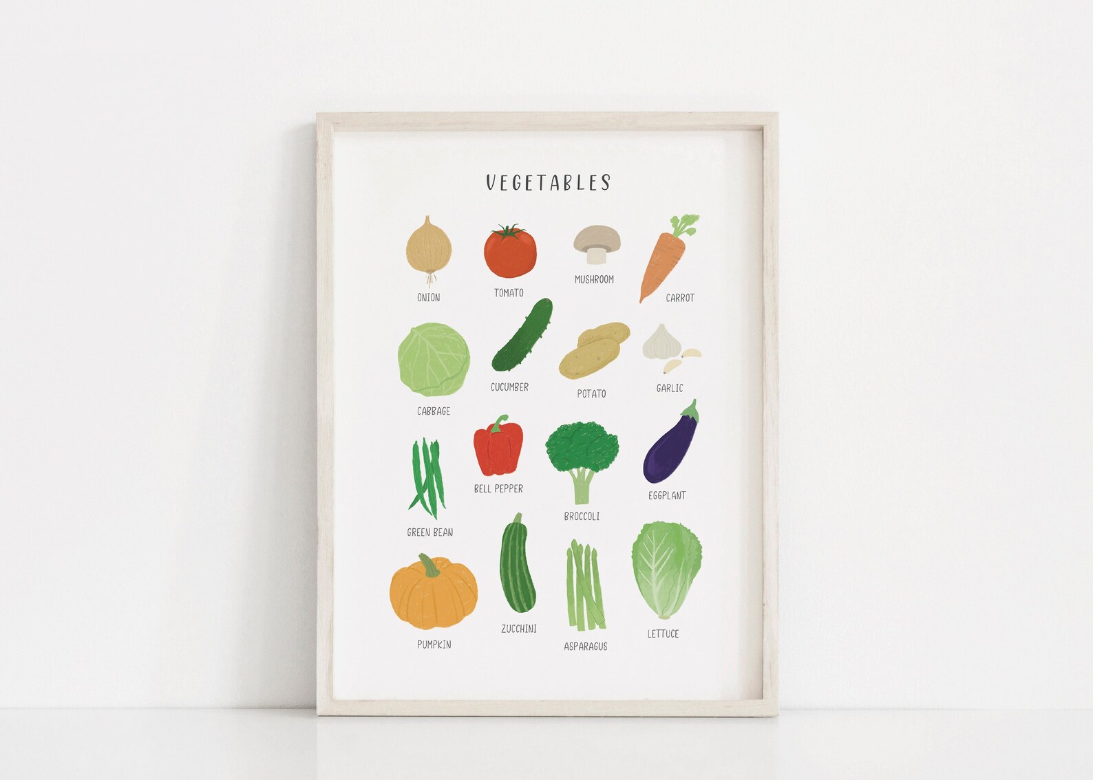 PRINTABLE Vegetables Poster for Kids, Preschool Classroom Wall Decor ...
