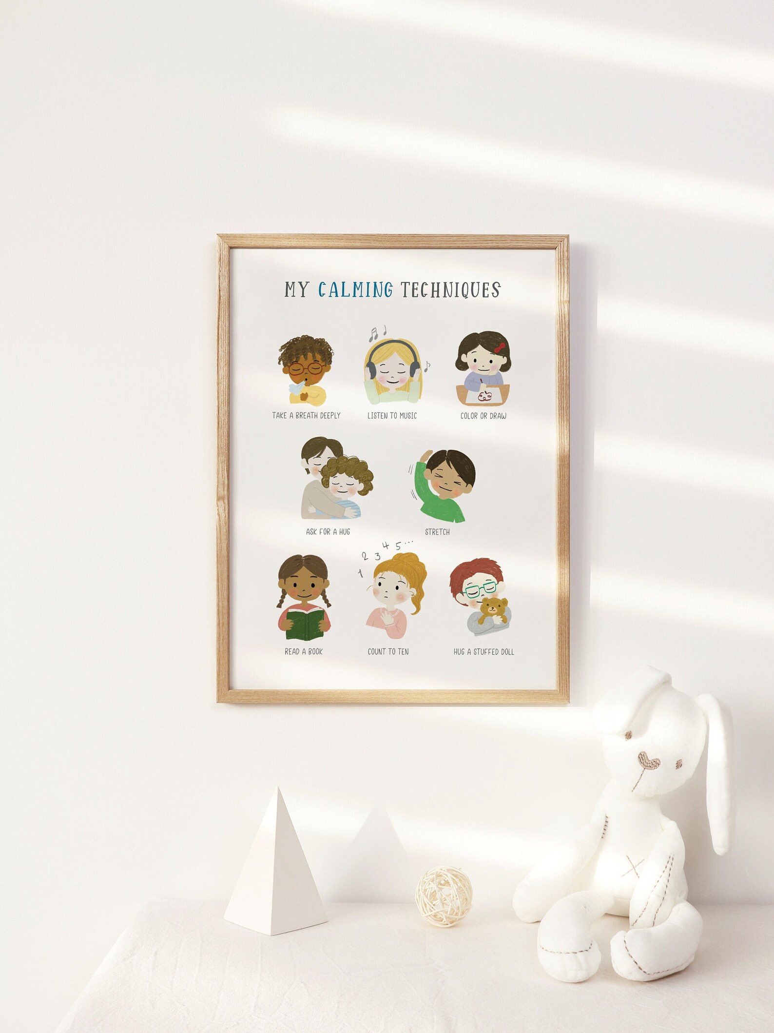 PRINTABLE Feelings Chart and Calming Techniques Poster for | Etsy