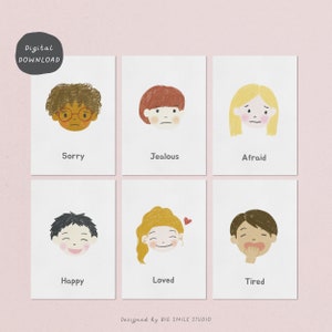 PRINTABLE Feelings Flashcards for Toddlers, Preschool Educational ...