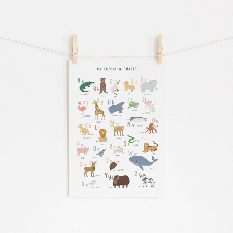 PRINTABLE Animal Alphabet Poster for Kids Alphabet - Etsy