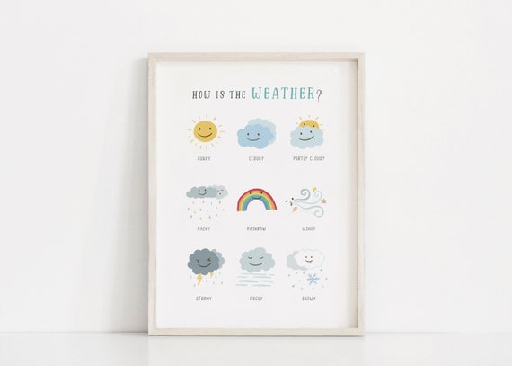 PRINTABLE Weather Chart Preschool Weather Educational Poster | Etsy