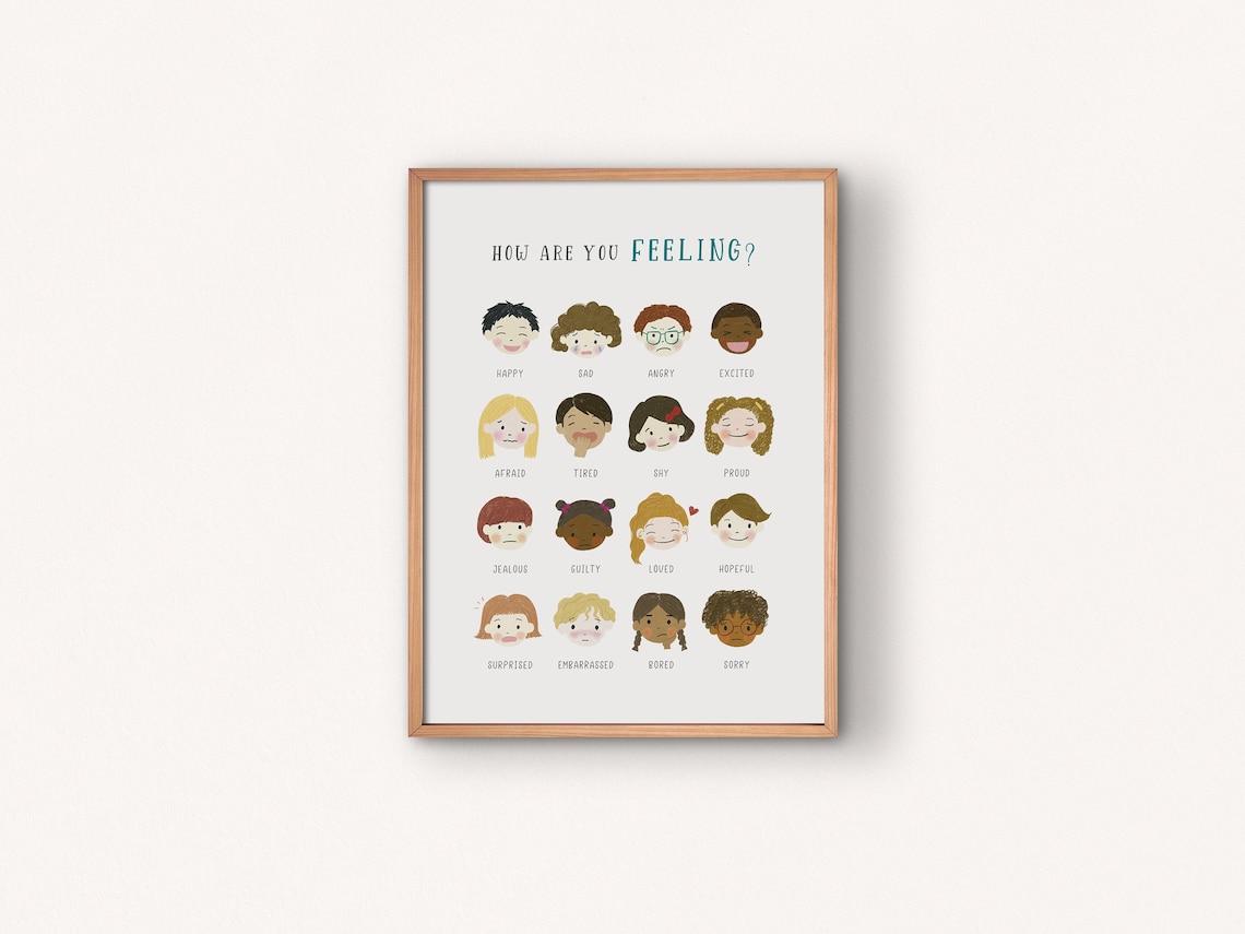 PRINTABLE Feelings Chart Preschool Emotions Educational - Etsy