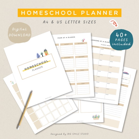 PRINTABLE Homeschool Planner Teacher Lesson Planner - Etsy