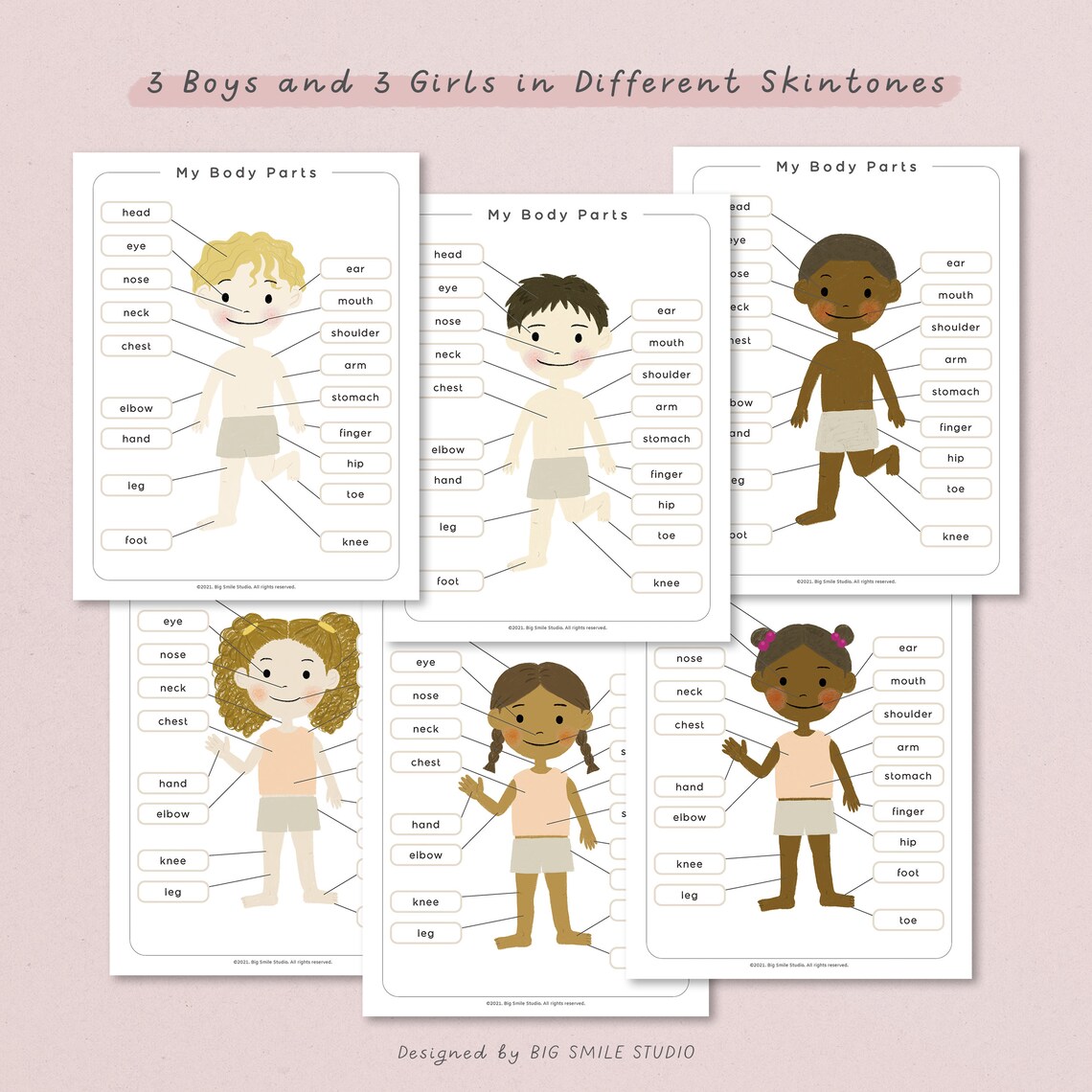PRINTABLE Body Parts Matching Worksheet for Kids, My Body Puzzle Busy ...