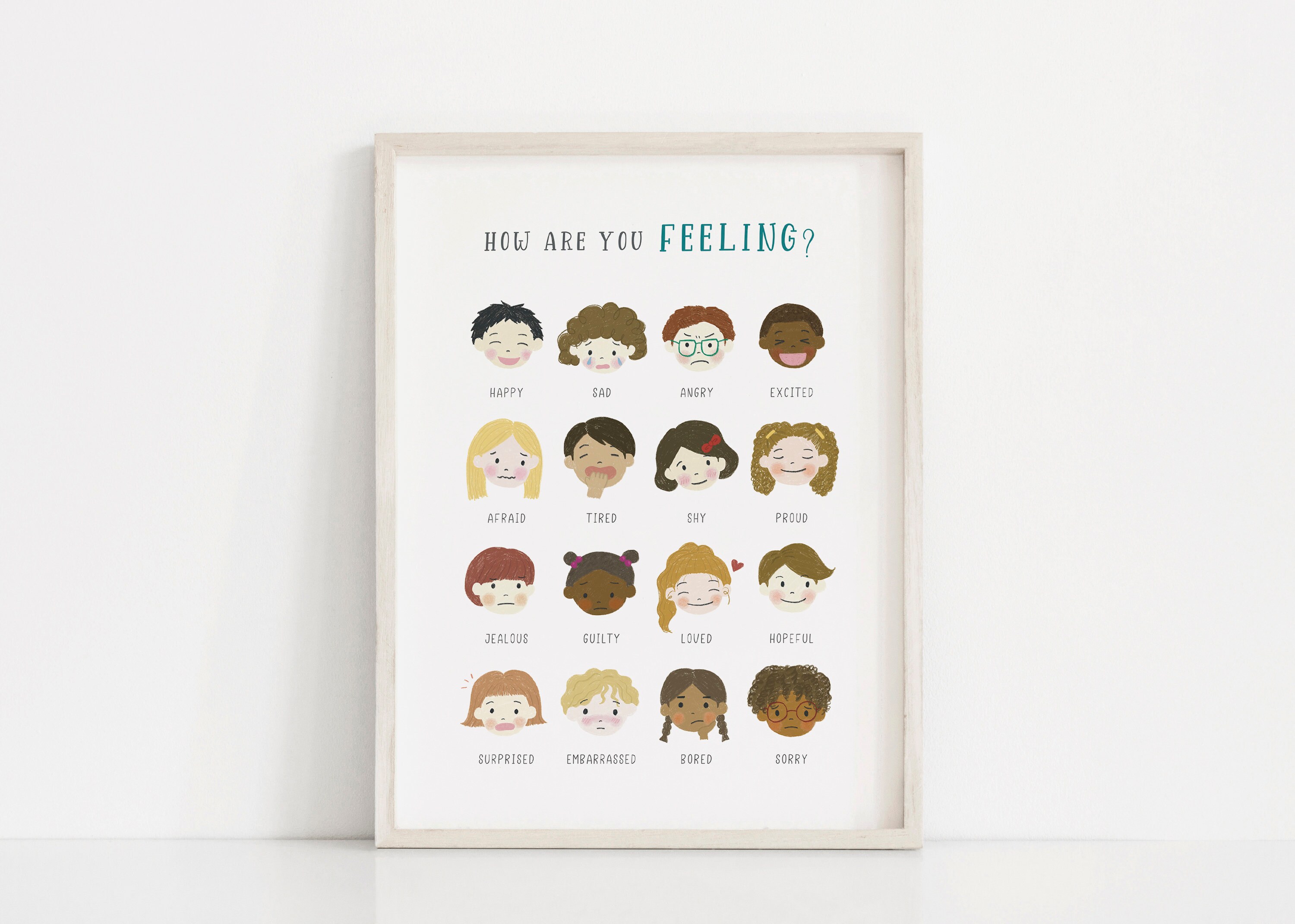 BUNDLE Printable Feelings Chart Poster & Flashcards Set for | Etsy