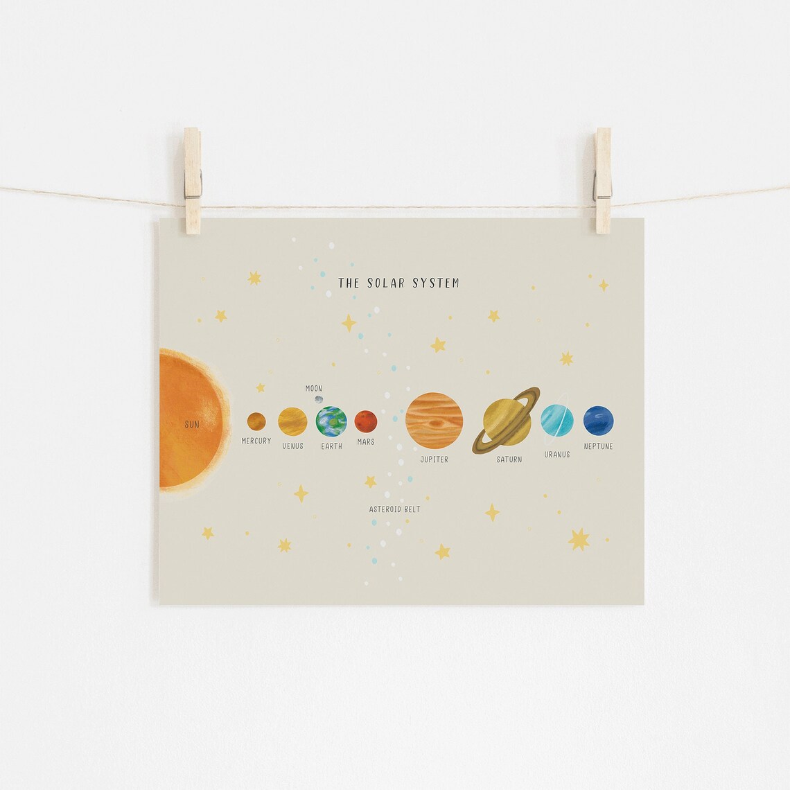 PRINTABLE Solar System Poster for Kids Outer Space Science - Etsy