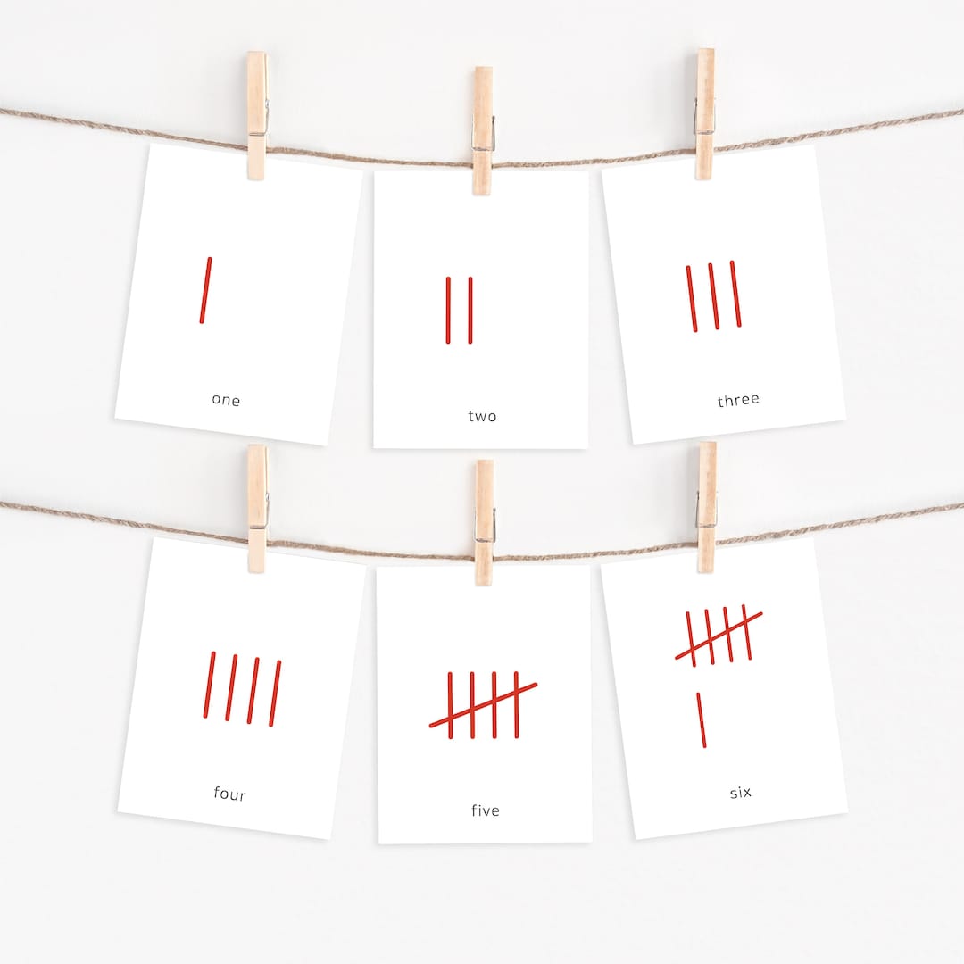 PRINTABLE Tally Marks Flashcards 1-20 for Kids, Learning Number Sense ...
