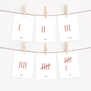 PRINTABLE Tally Marks Flashcards 1-20 for Kids, Learning Number Sense ...