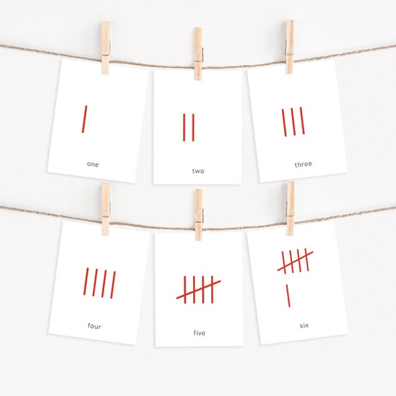PRINTABLE Tally Marks Flashcards 1-20 for Kids Learning | Etsy