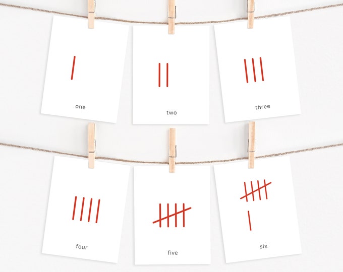 PRINTABLE Tally Marks Flashcards 1-20 for Kids, Learning Number Sense ...