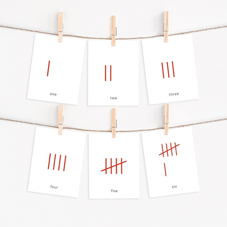 PRINTABLE Tally Marks Flashcards 1-20 for Kids, Learning Number Sense ...