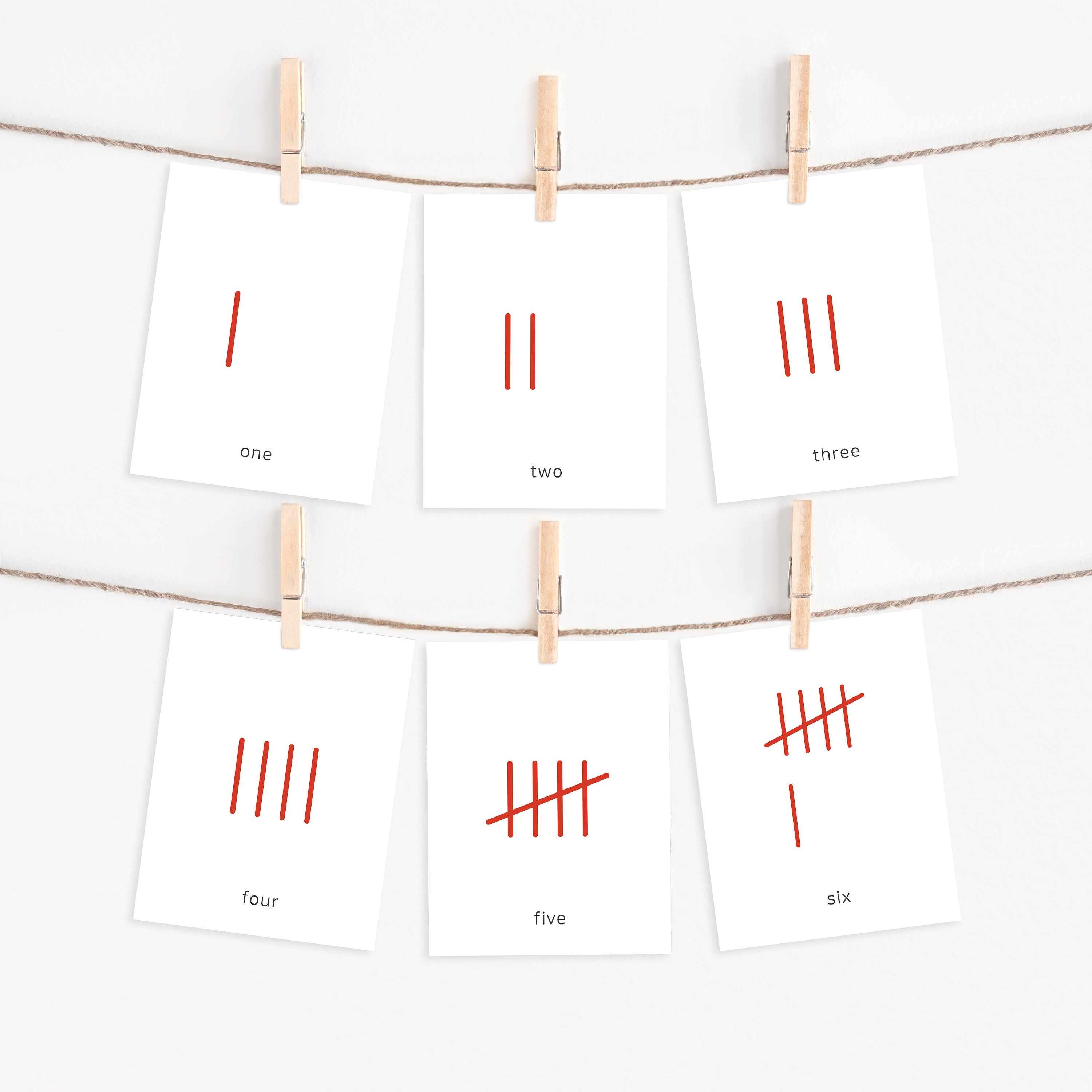 PRINTABLE Tally Marks Flashcards 1-20 for Kids, Learning Number Sense ...