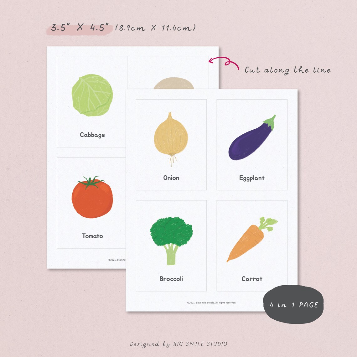 PRINTABLE Vegetables Flashcards for Toddlers, Language Activity ...