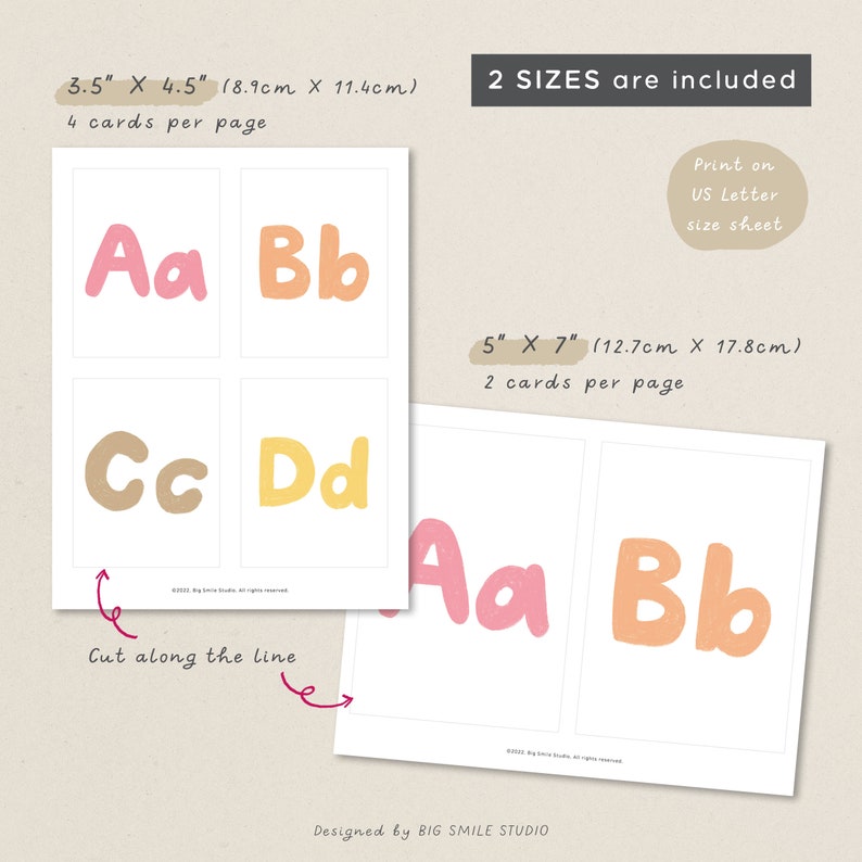 PRINTABLE Alphabet Flashcards for Kids, Montessori Preschool Homeschool ...