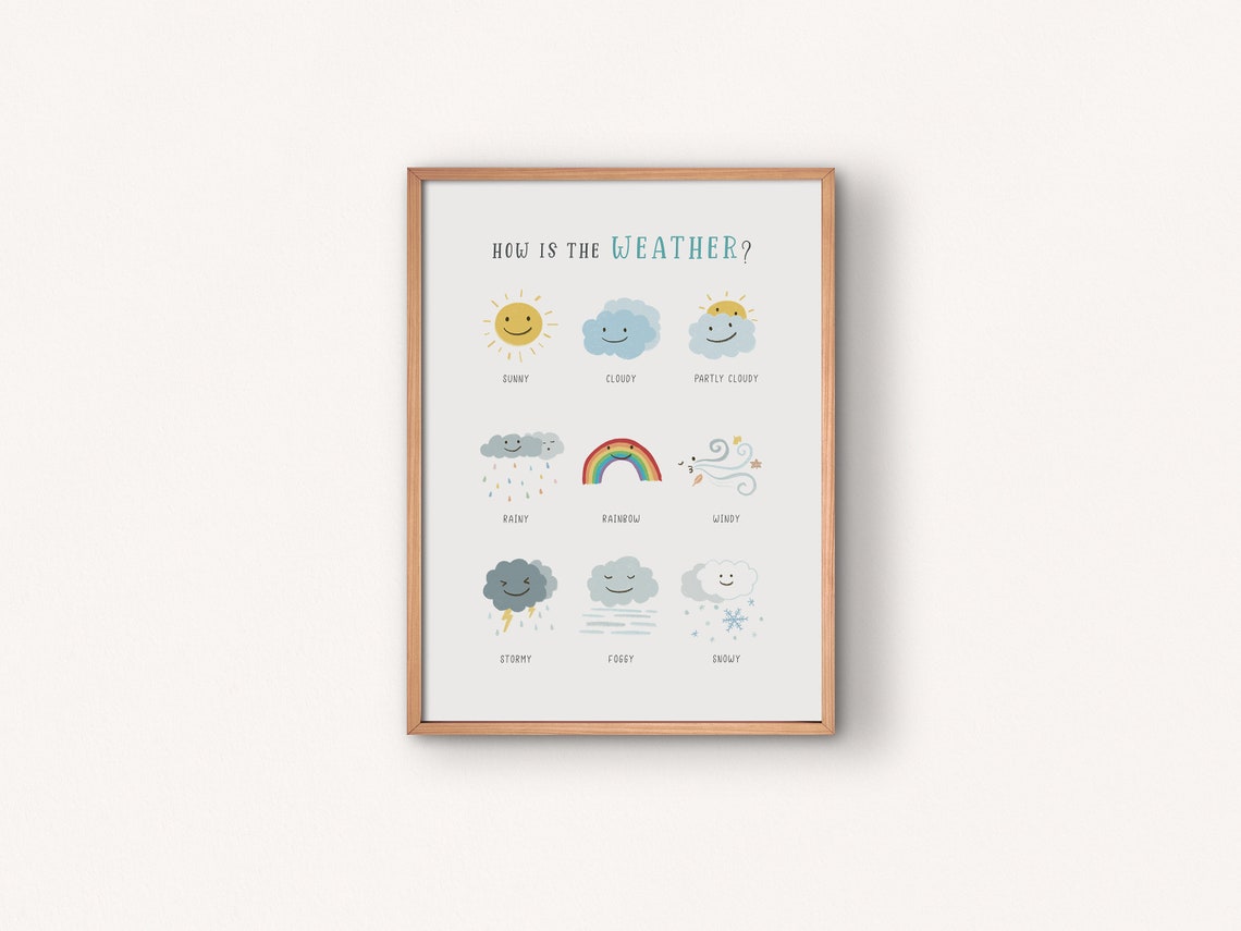 PRINTABLE Weather Chart Preschool Weather Educational Poster | Etsy
