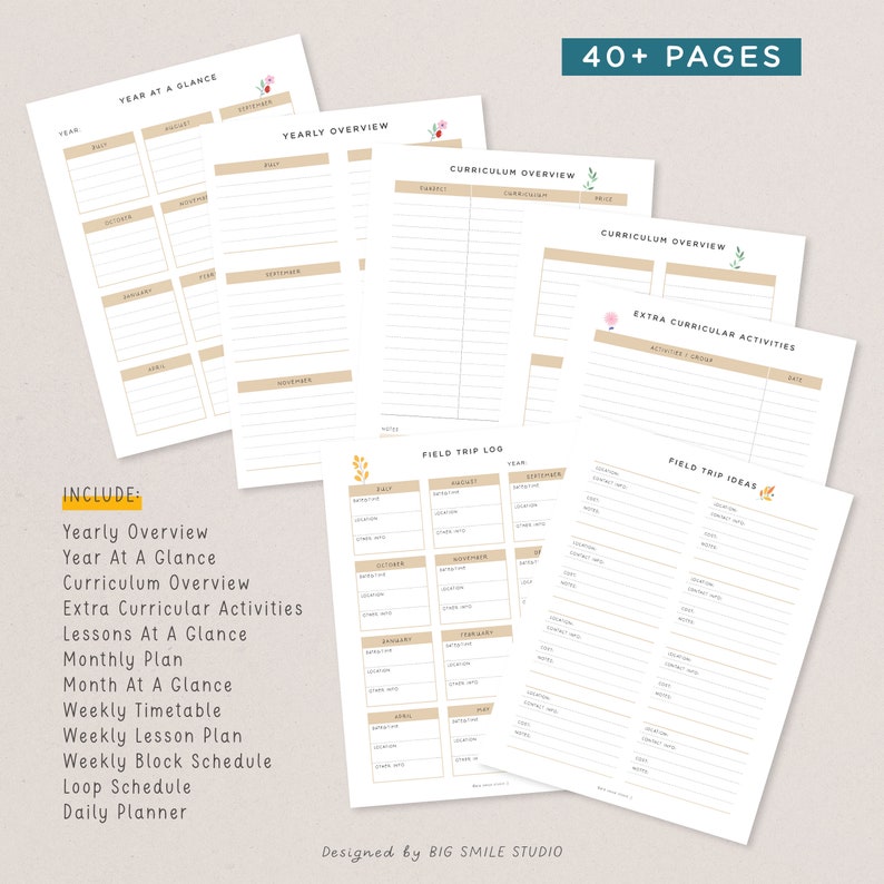 PRINTABLE Homeschool Planner, Teacher Lesson Planner, Preschool ...