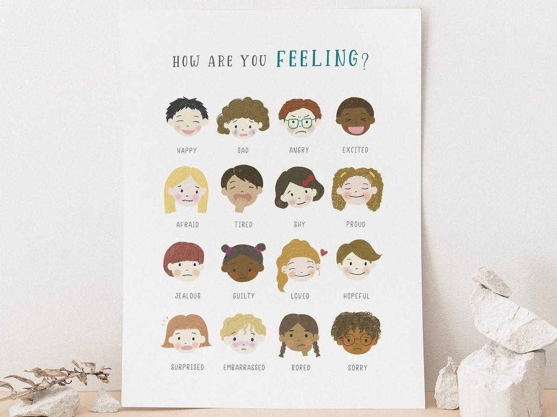 PRINTABLE Feelings Chart Preschool Emotions Educational - Etsy