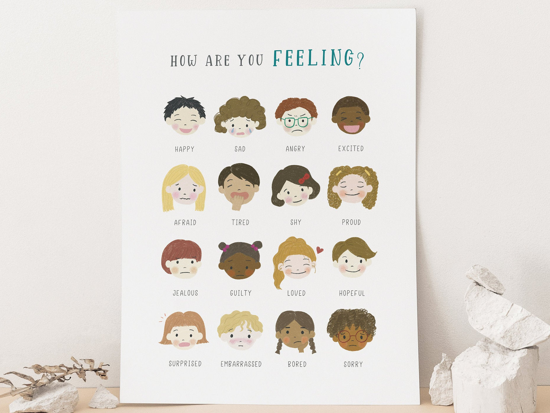 PRINTABLE Feelings Chart Preschool Emotions Educational - Etsy