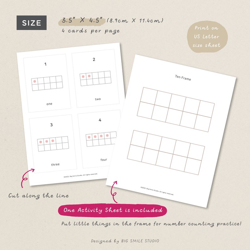 PRINTABLE Ten Frame Flashcards 1-20 for Kids, Learning Number Sense ...