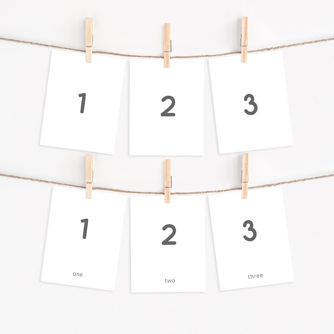 PRINTABLE Numbers Flashcards 1-20 for Kids, Learning Number Sense ...