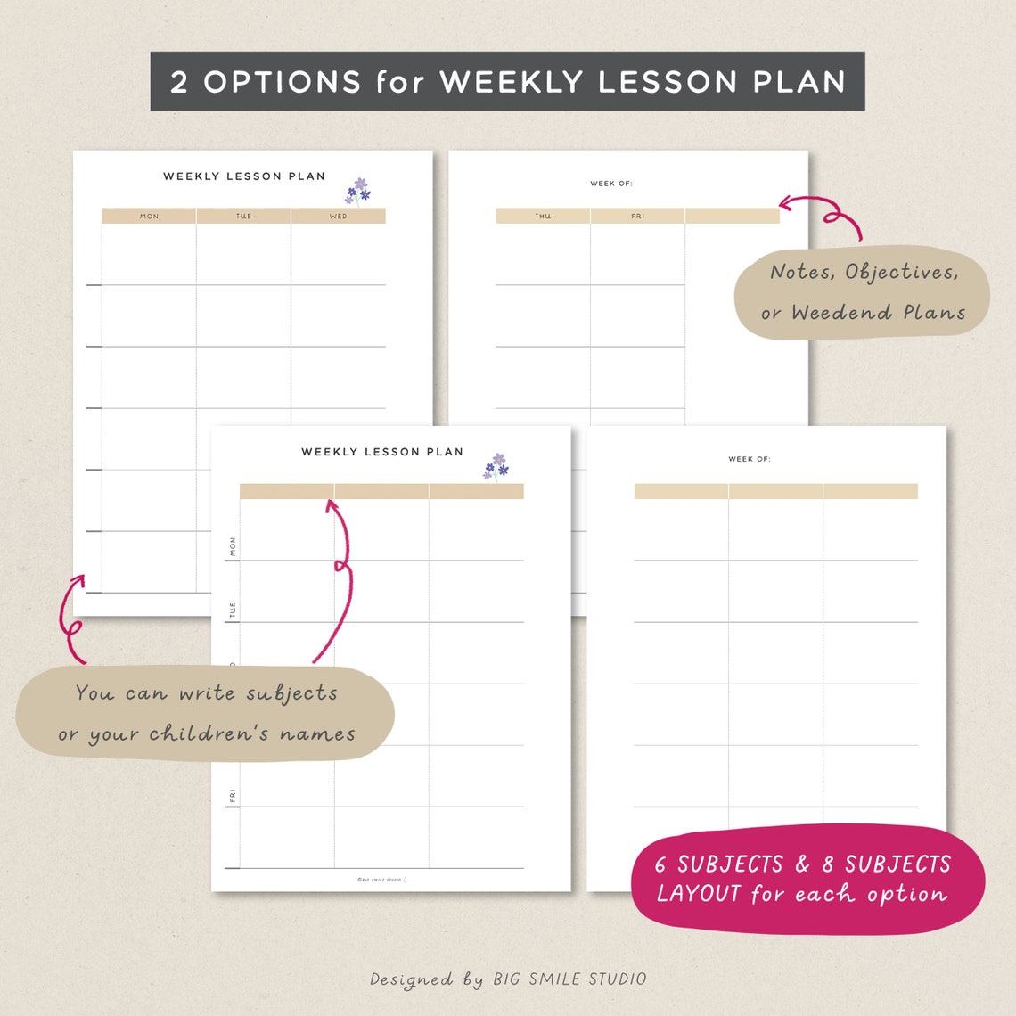 PRINTABLE Homeschool Planner Teacher Lesson Planner - Etsy