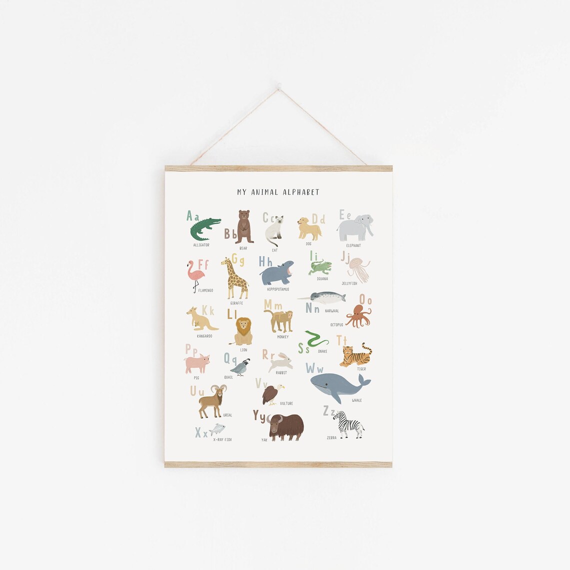 PRINTABLE Animal Alphabet Poster for Kids Alphabet - Etsy