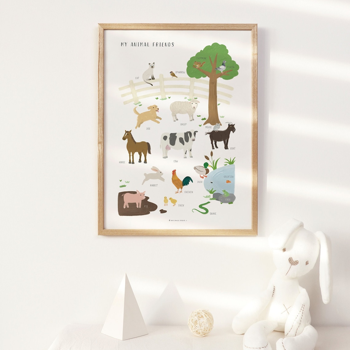 PRINTABLE My Animal Friend Poster for Kids, Familiar Animals ...