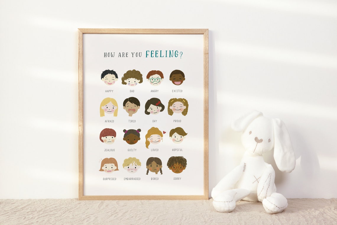 PRINTABLE Feelings Chart and Calming Techniques Poster for | Etsy