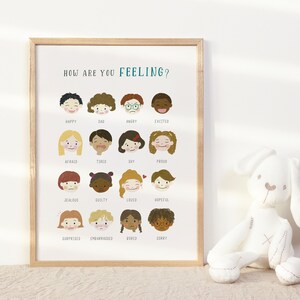 PRINTABLE Feelings Chart and Calming Techniques Poster for Kids, Set of ...