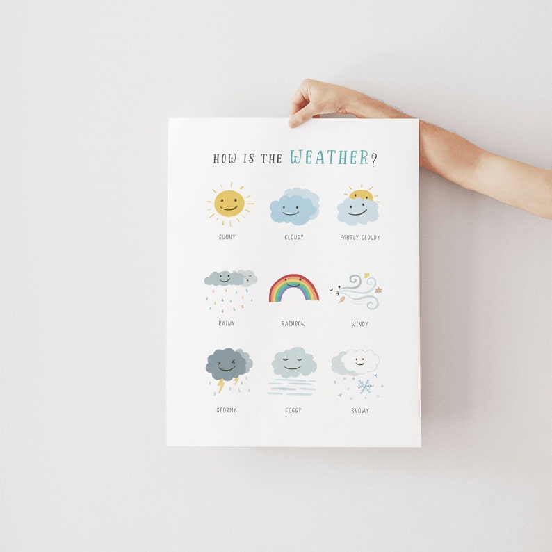 PRINTABLE Weather Chart Preschool Weather Educational Poster | Etsy