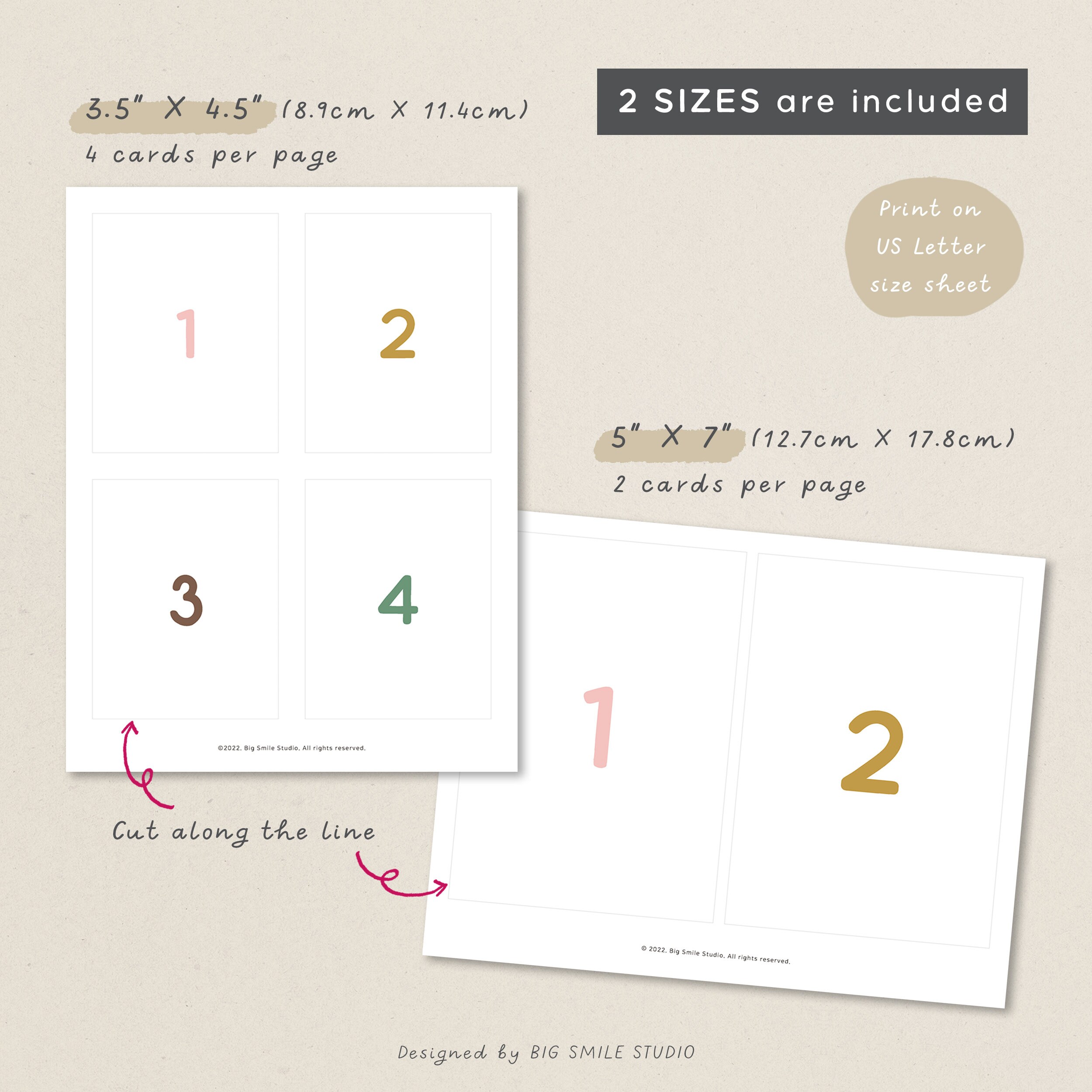 PRINTABLE Numbers Flashcards 1-20 for Kids, Learning Number Sense ...