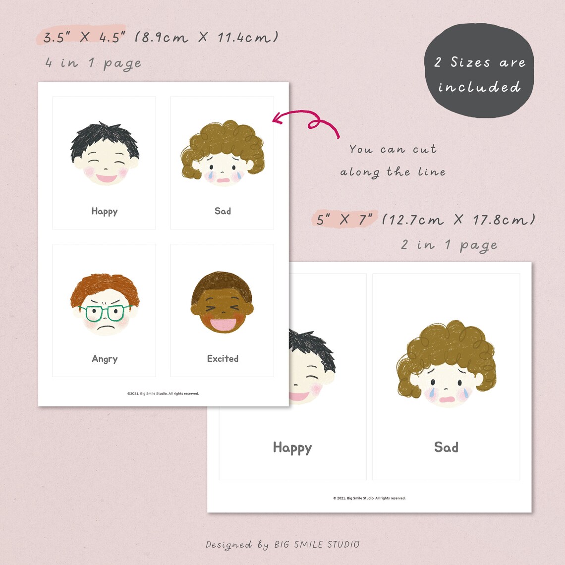PRINTABLE Feelings Flashcards for Toddlers Preschool Emotions | Etsy