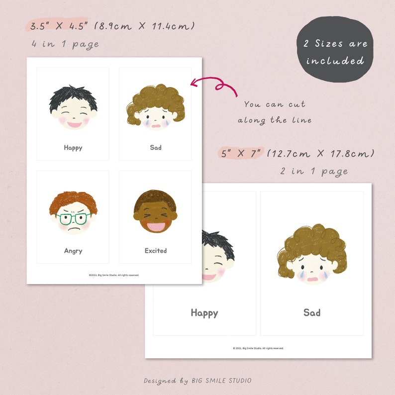 PRINTABLE Feelings Flashcards for Toddlers Preschool Emotions | Etsy
