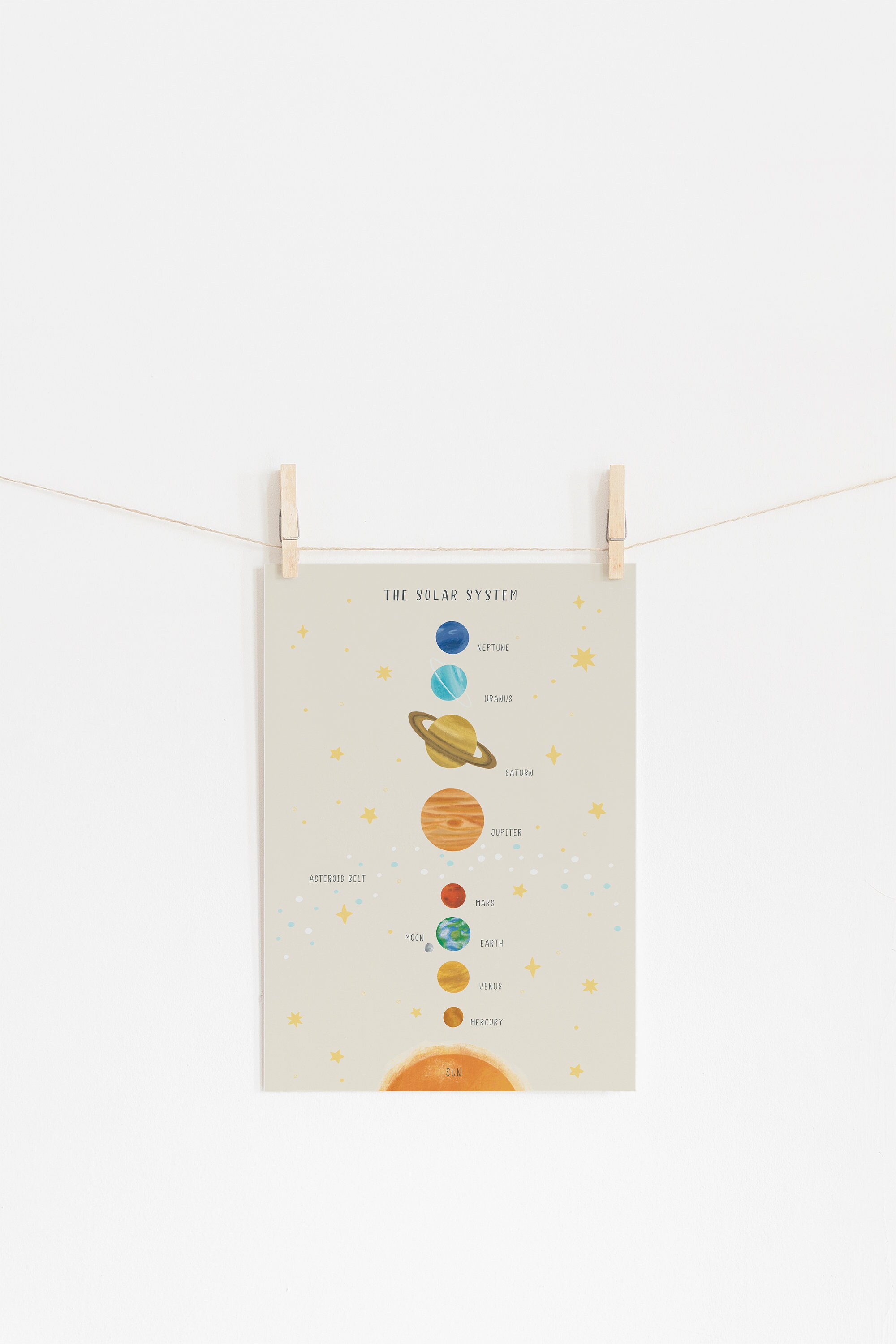 PRINTABLE Solar System Poster for Kids, Outer Space Science Poster ...