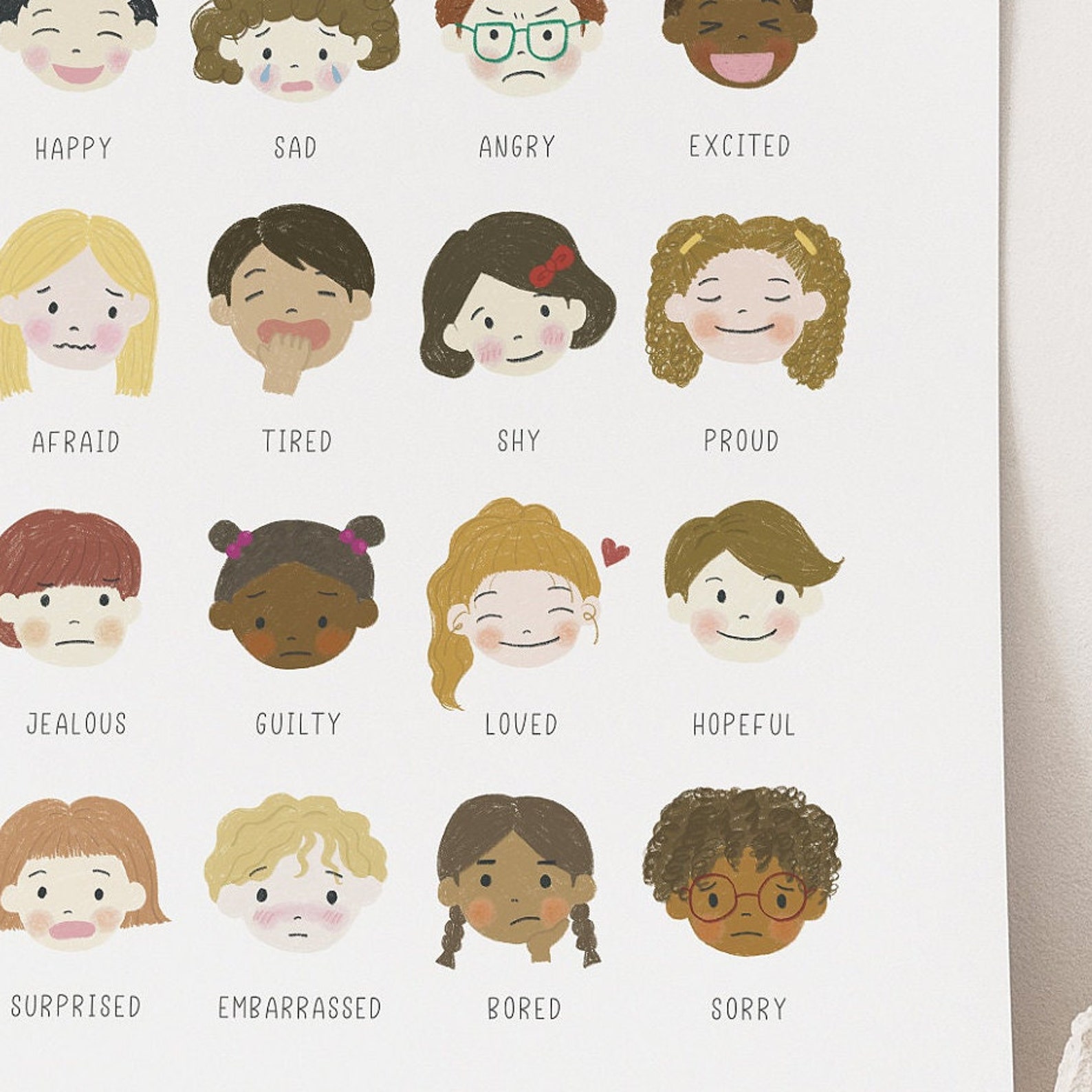 PRINTABLE Feelings Chart and Calming Techniques Poster for | Etsy