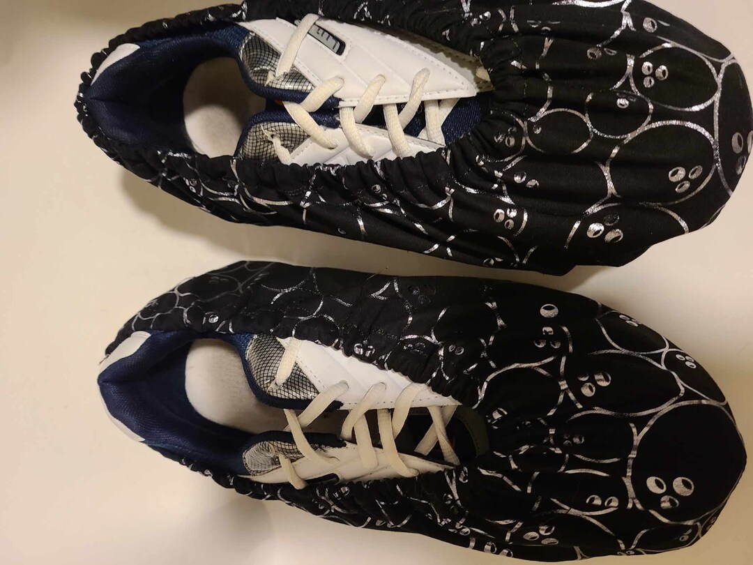 Bling Bowling Ball Design Black and Silver Bowling Shoe Covers - Etsy