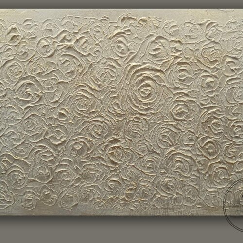 Large Abstract Painting Beige 3D Texture Painting White | Etsy