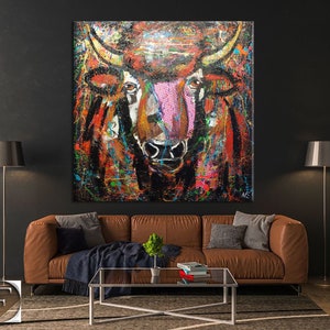 Оriginal Bison Art, Collage,abstract Bison Artwork Original Animals ...