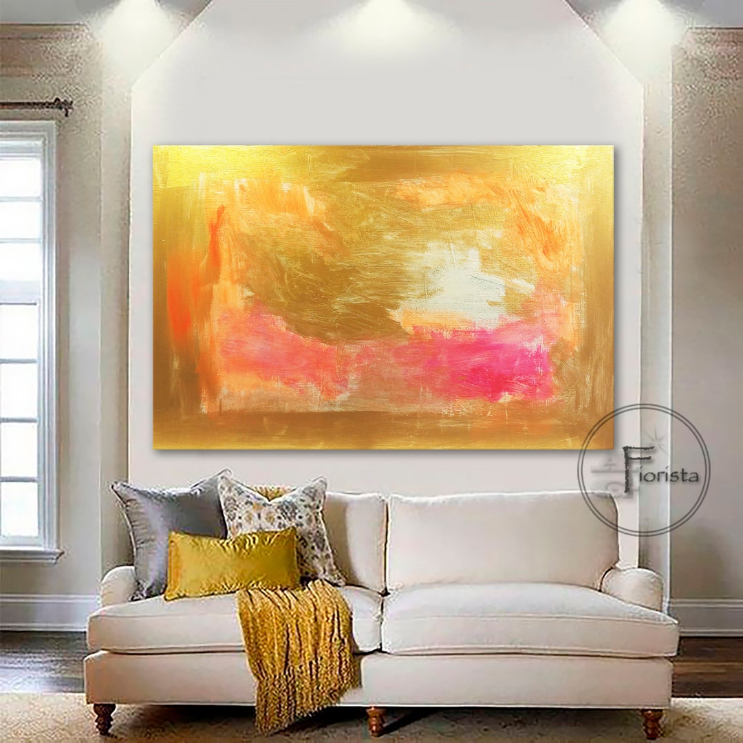 Large Original Abstract Gold Paintings on Canvas Acrylic Oil Painting ...