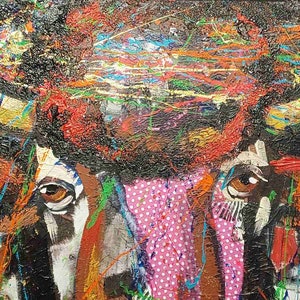 Оriginal Bison Art, Collage,abstract Bison Artwork Original Animals ...