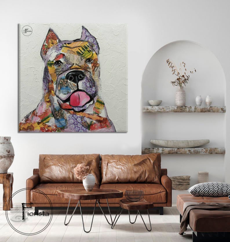 Abstract Painting of Cane Corso Dog Colorful Textured Dog Pet - Etsy
