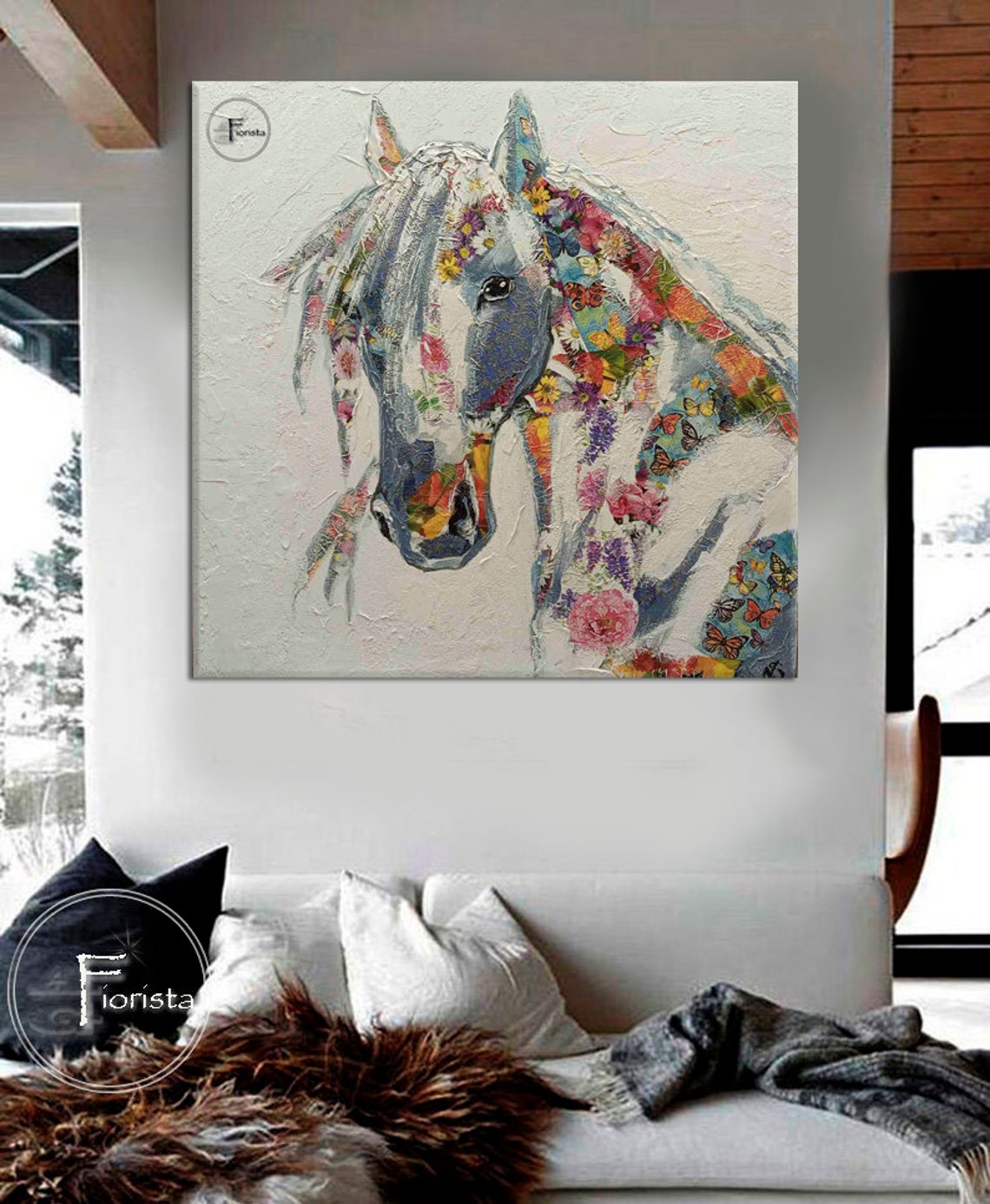 Colorful Horse Texture Painting Great Horse Art Abstract Horse - Etsy