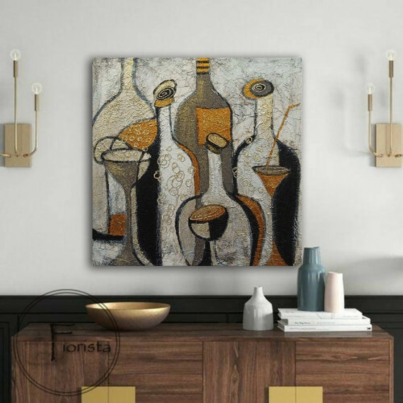 Still Life Abstract Painting Kitchen Art Dining Room Wall - Etsy