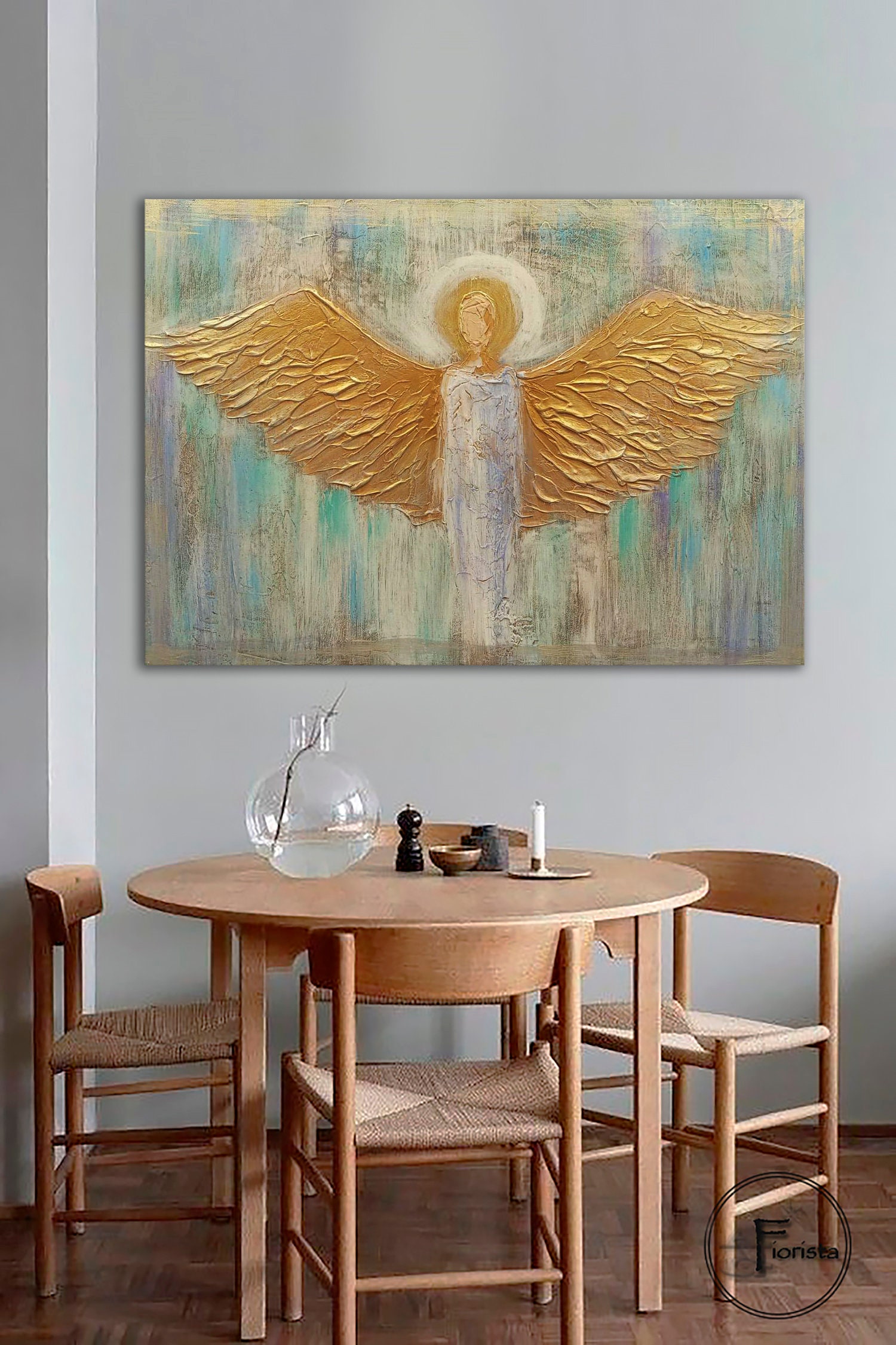 Angel Painting Texture Angel Wings Golden Art 3d Religious | Etsy