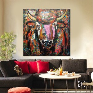 Оriginal Bison Art, Collage,abstract Bison Artwork Original Animals ...