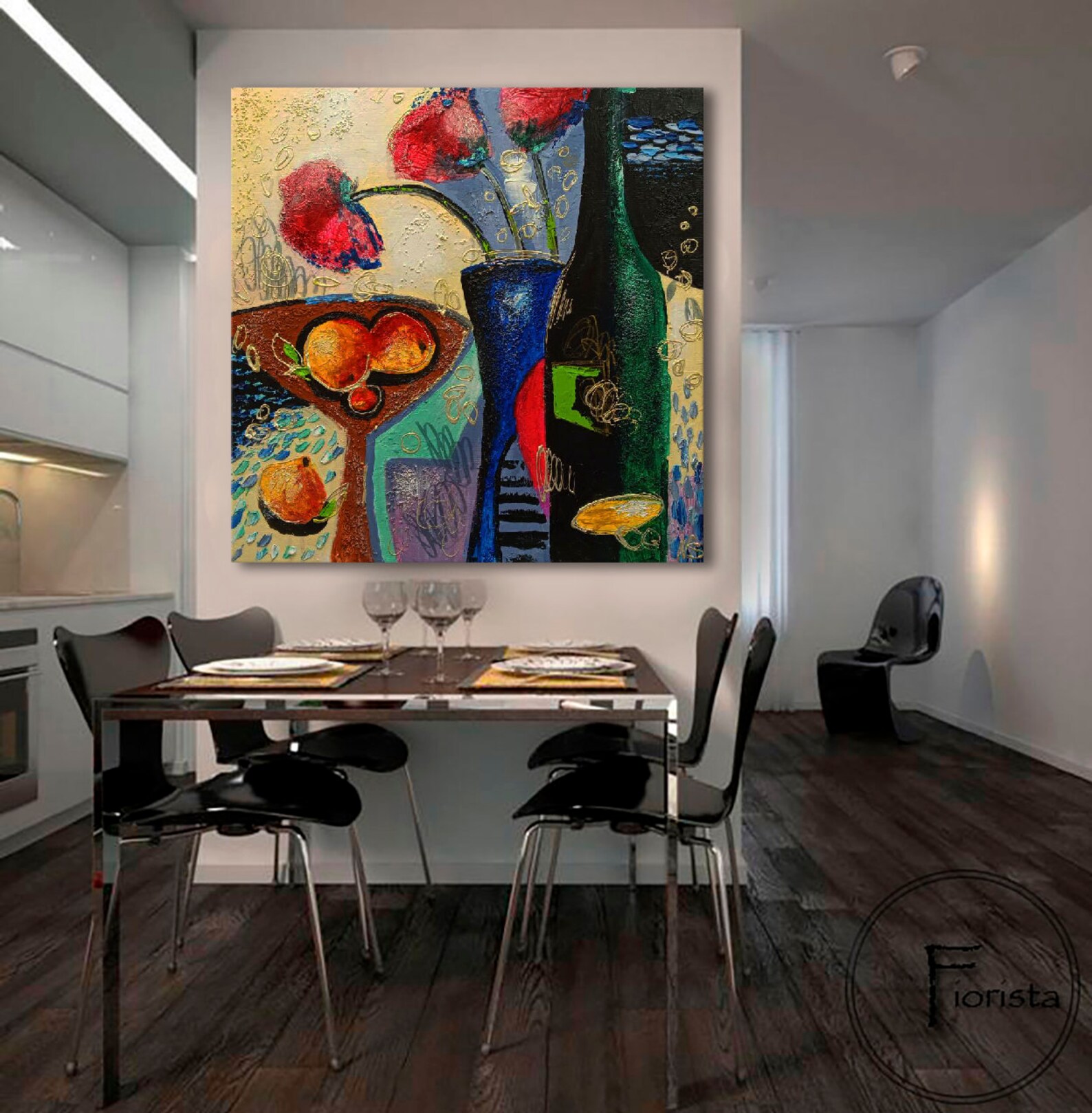 Still Life Abstract Painting,kitchen Wall Art, Kitchen Fruit Oil Paint ...