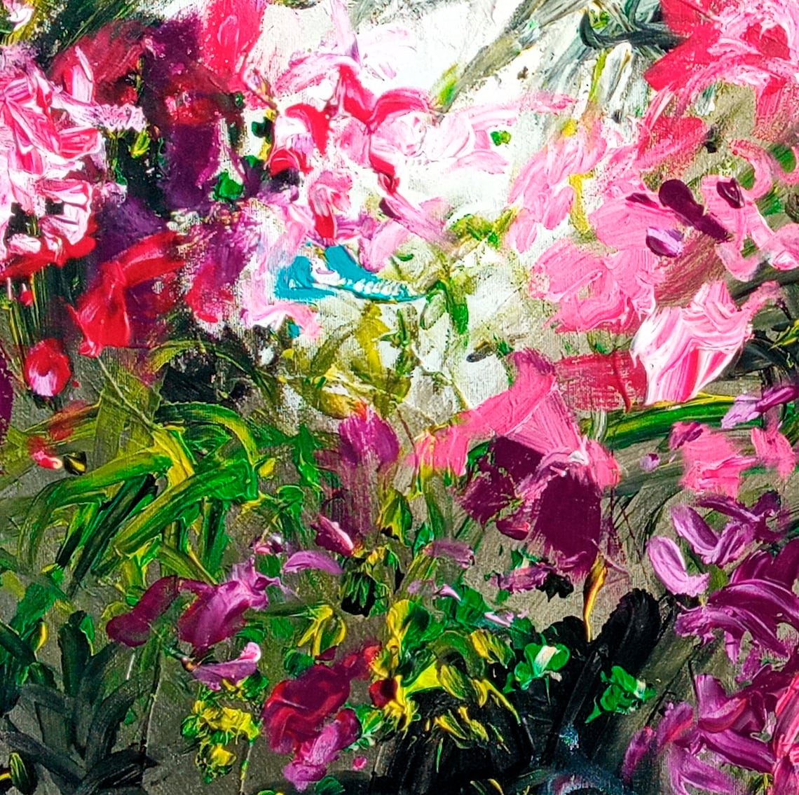 Original Abstract Flowers Painting,oil&acrylic Paintings on Canvas,wall ...