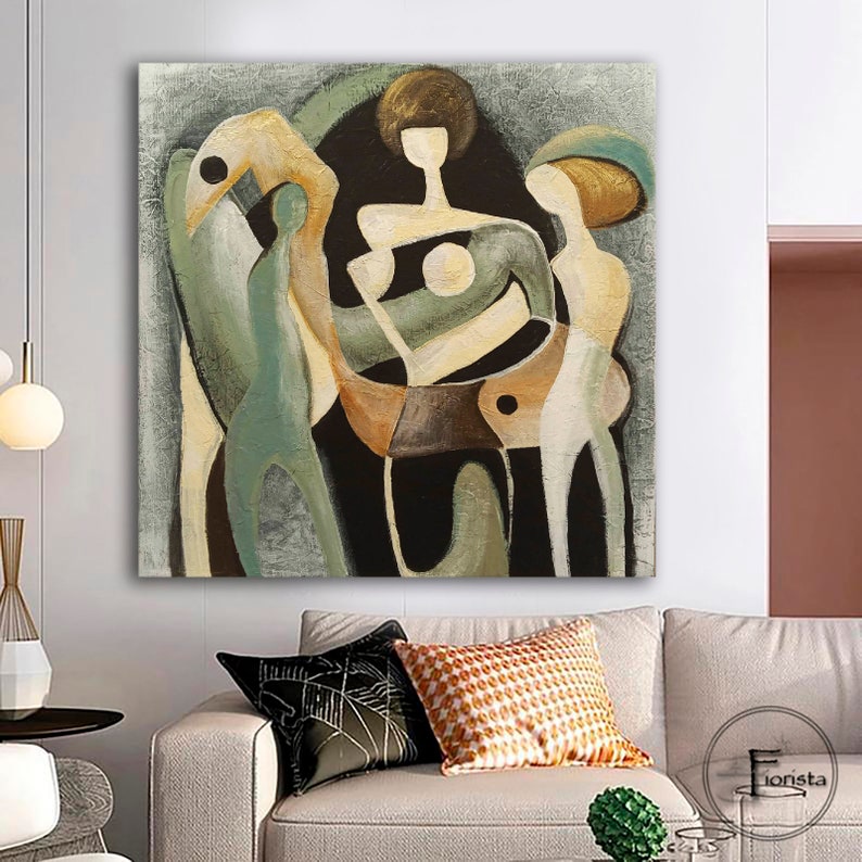 Abstract Human Painting Wall Art Abstract Shapes Modern | Etsy