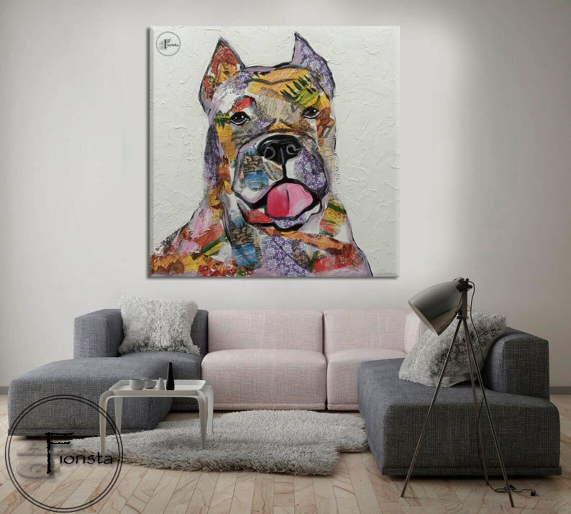Abstract Painting of Cane Corso Dog Colorful Textured Dog Pet - Etsy